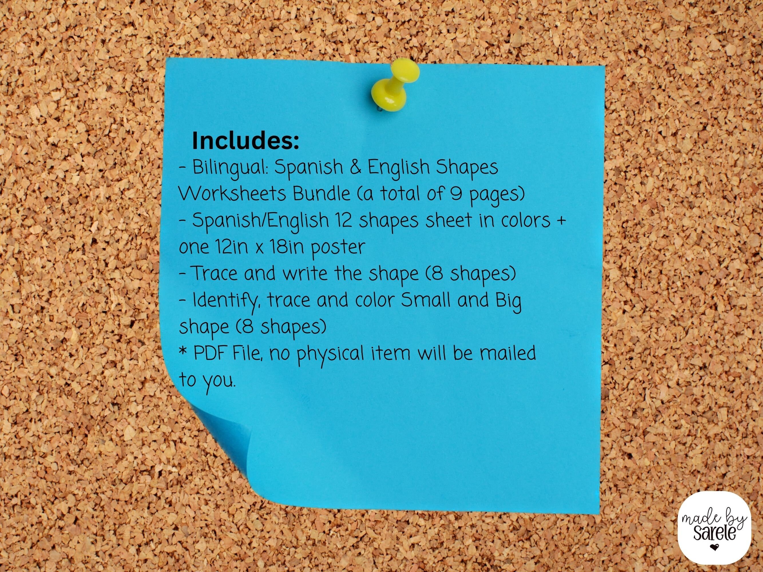 Shapes | Big Small | Preschool Printable Bundle | Homeschool Worksheet ...