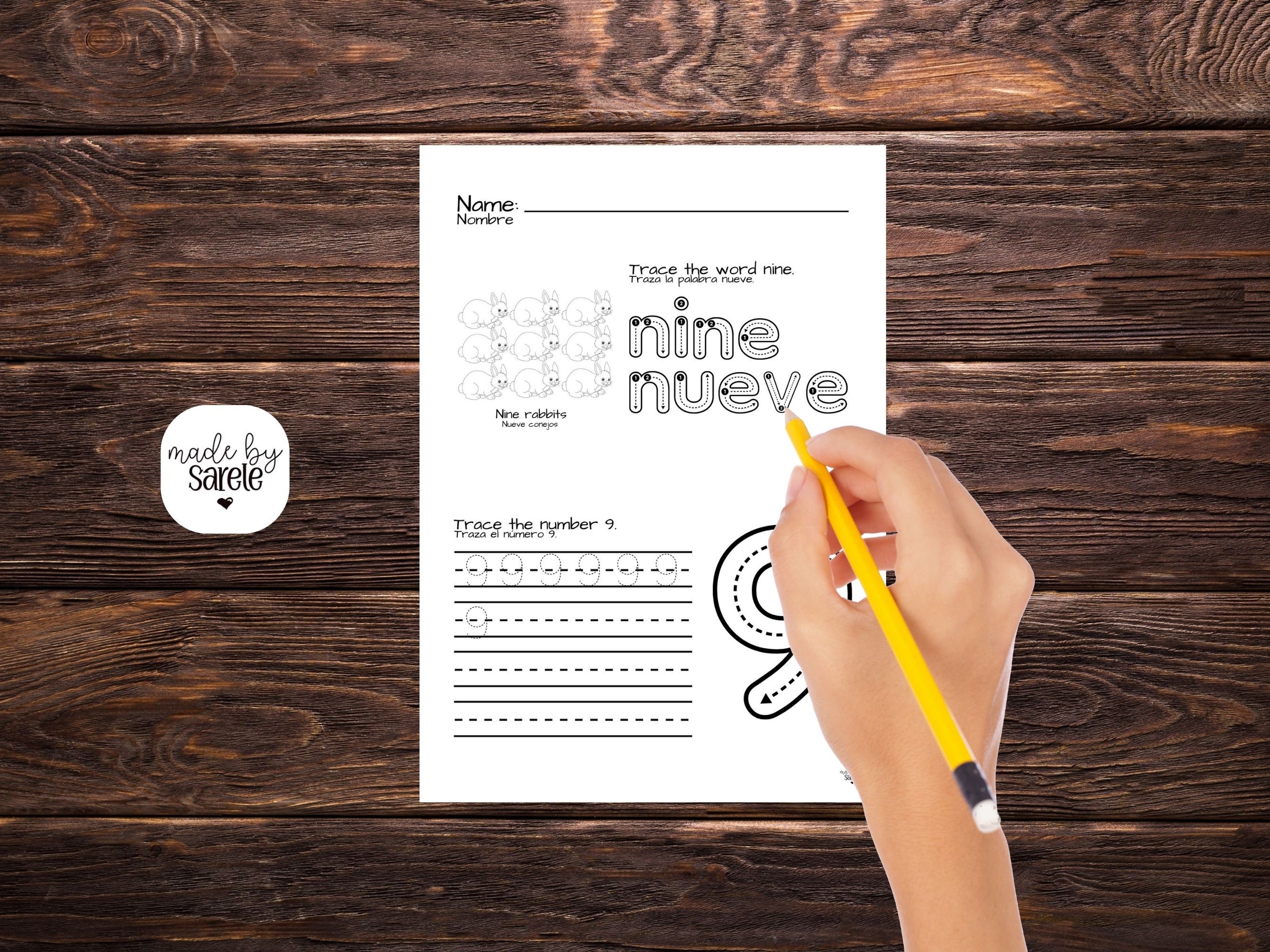 Numbers Bilingual Worksheet Printable Bundle | Práctica Números Español ...