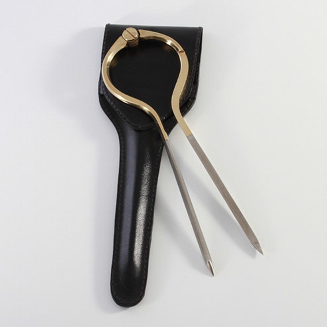 8" Chart Dividers Brass & Stainless Steel points with leather pouch ...