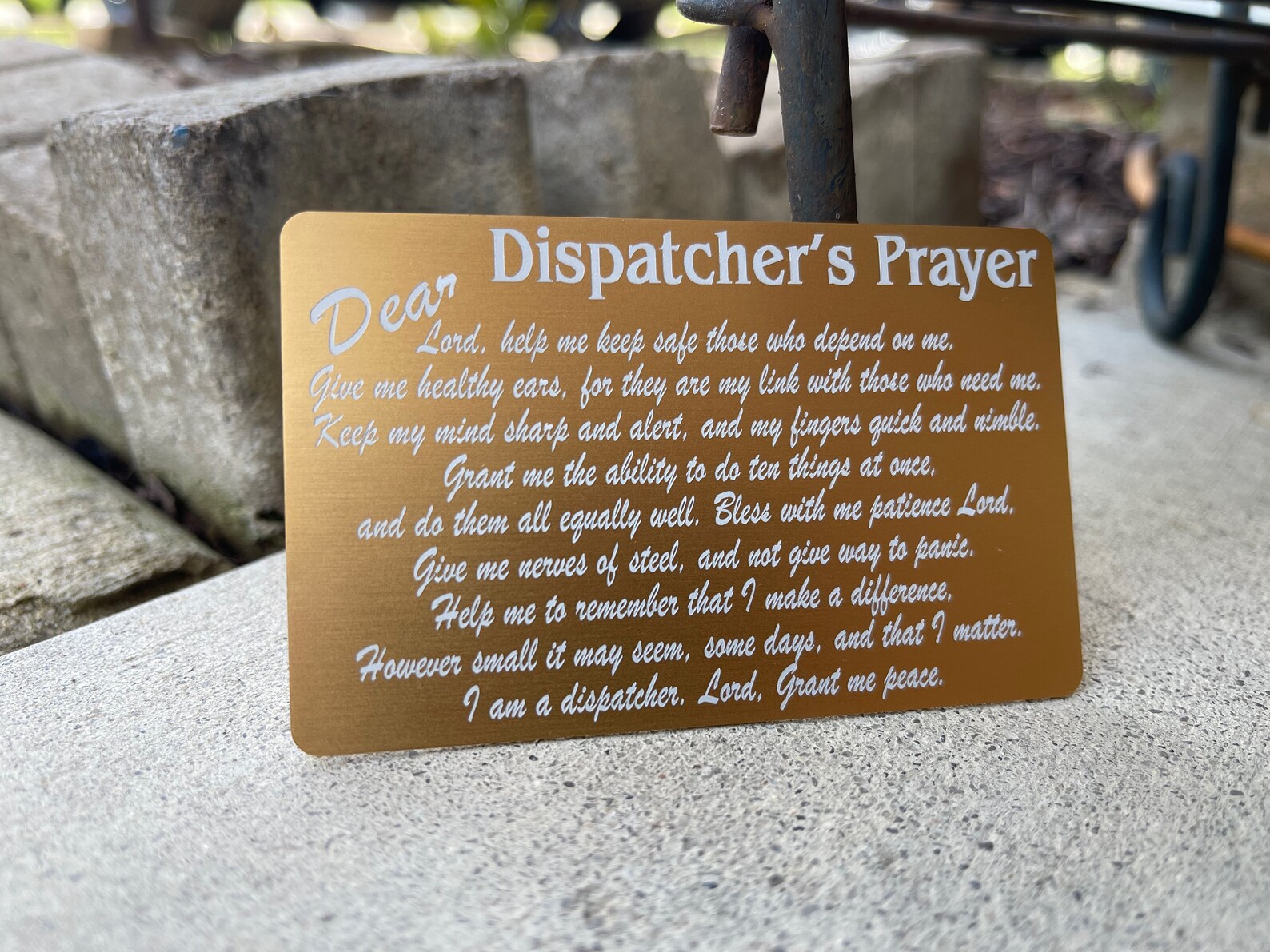 Metal Dispatcher's Prayer Pocket Card Dispatcher - Etsy