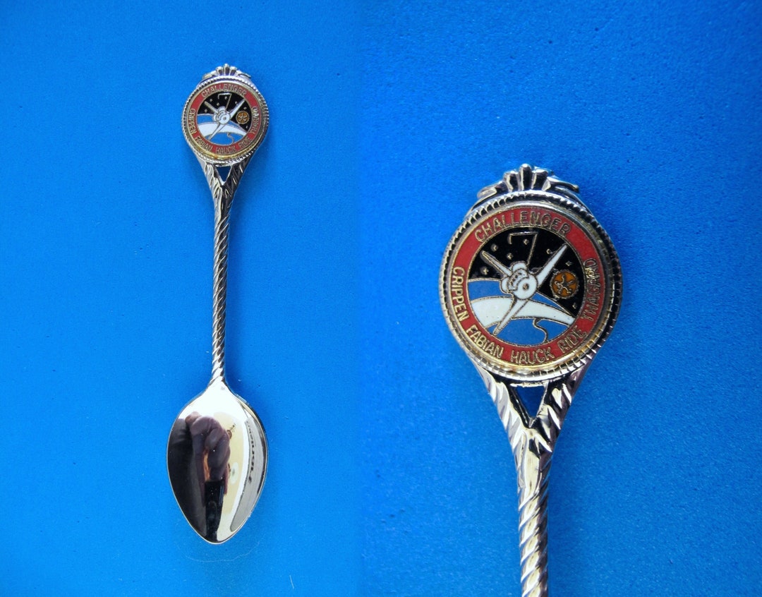 SPACE Shuttle CHALLENGER CREW Members Souvenir Collector Spoon Vintage ...