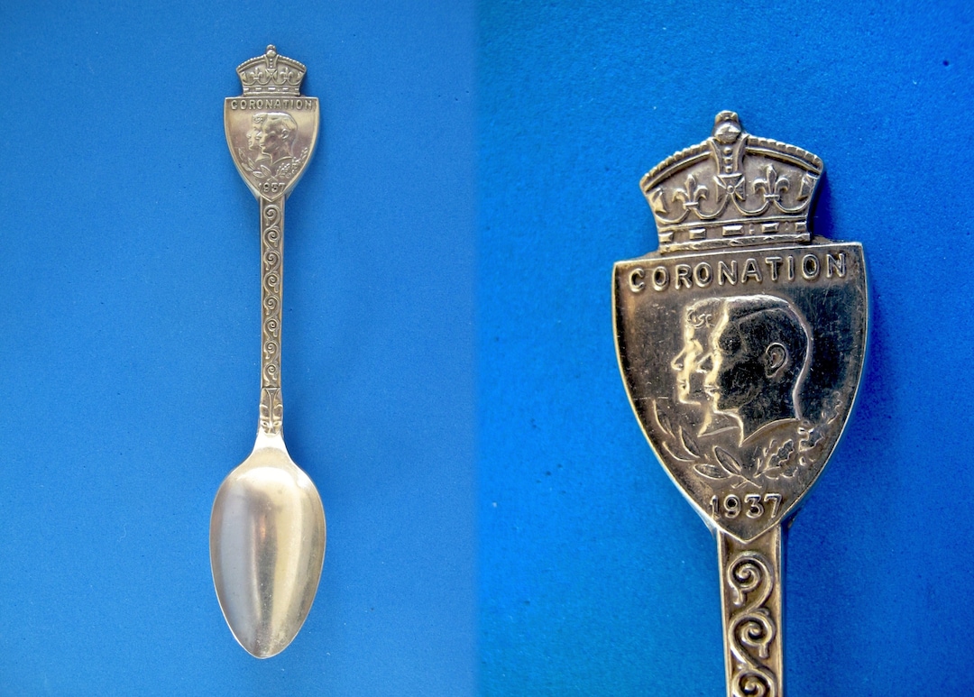 1937 CORONATION King George VI Queen Elizabeth Souvenir Collector Spoon ...