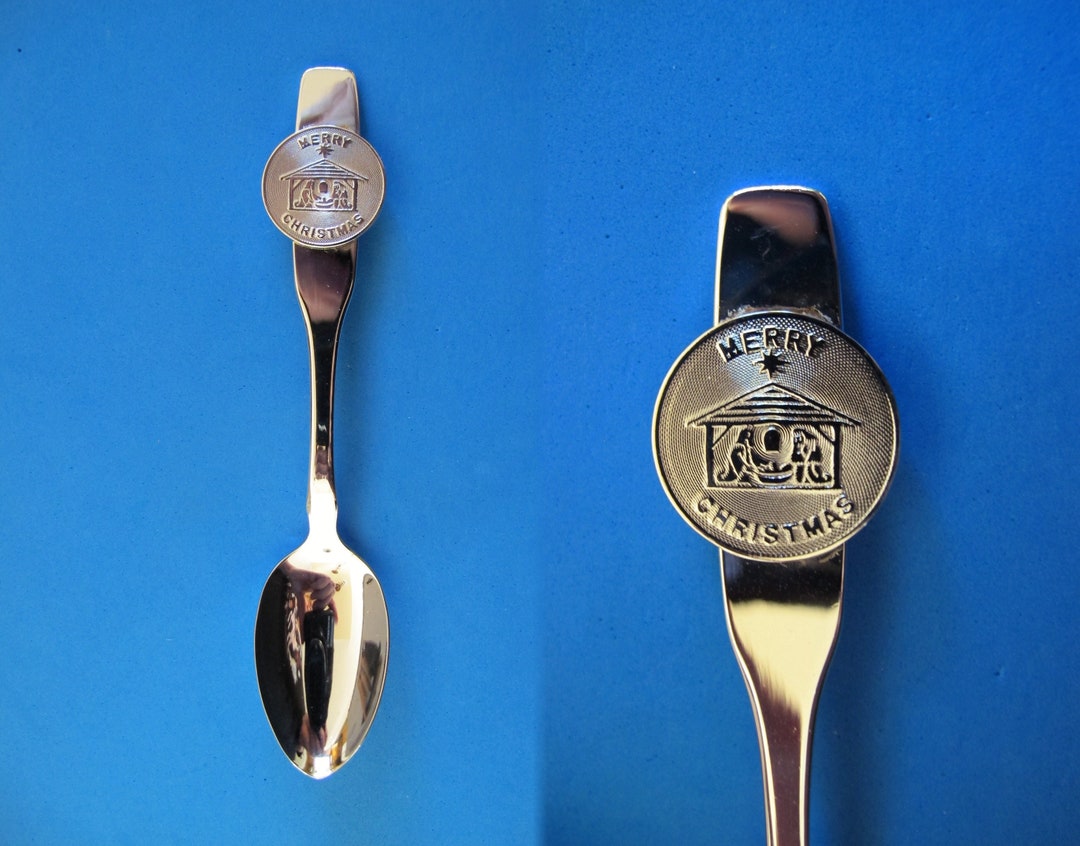 JESUS in MANGER Merry CHRISTMAS Souvenir Collector Spoon Vintage ...