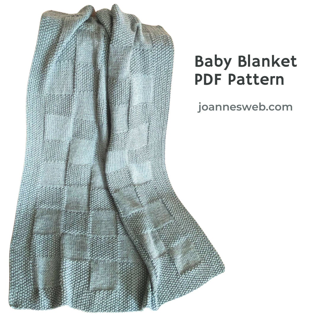 Checkered Baby Blanket Knitting Pattern – Reversible Squared Knit ...
