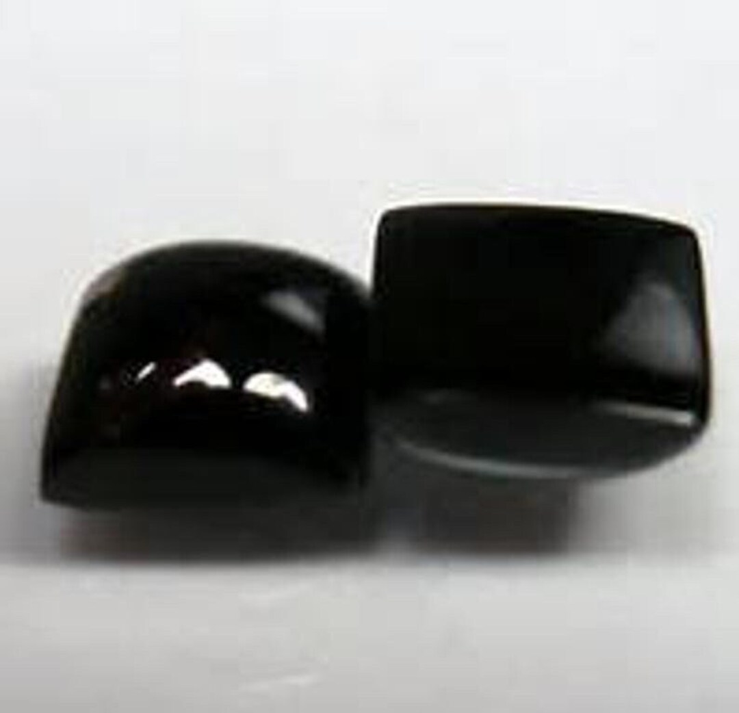 Natural Black Spinel Cabochon, Square Cabochon Flat Back Loose Gemstone ...