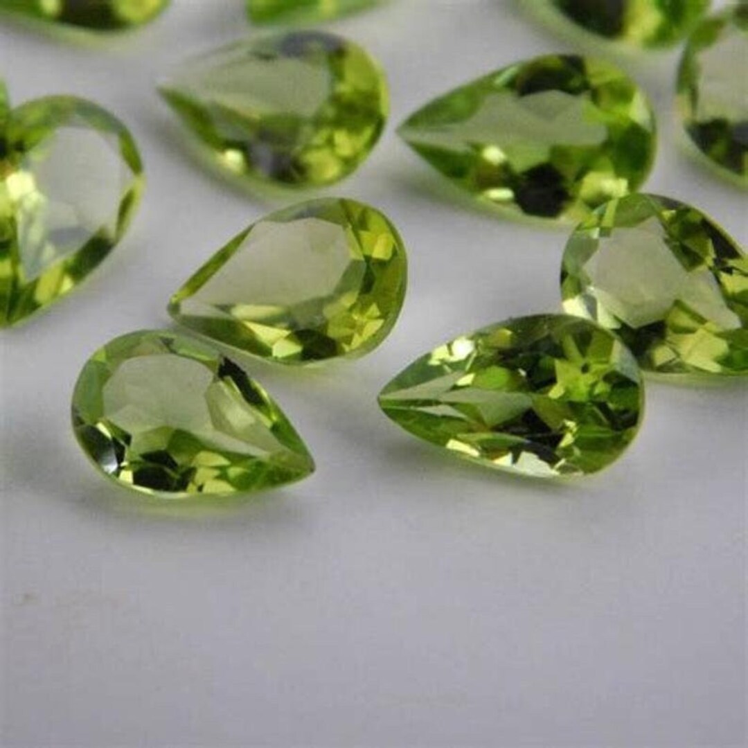 Natural Peridot Pear Shape Faceted Cut 3X5MM to 10X14MM Loose Gemstone ...