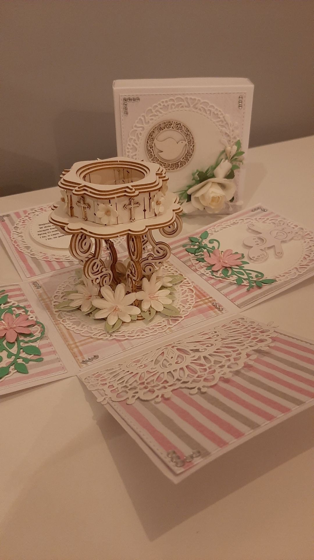 Christening, Exploding Box, Exploding BOX, Greeting Card Box, - Etsy