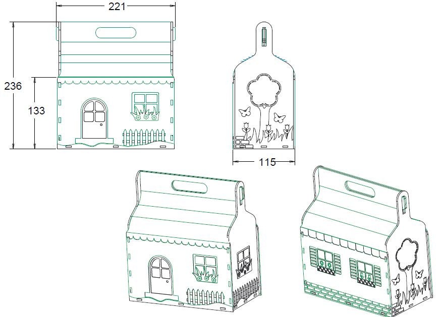 Gift Box, Digital File Dxf Cdr Pdf Svg Ai, 3 Mm Thickness Project ...