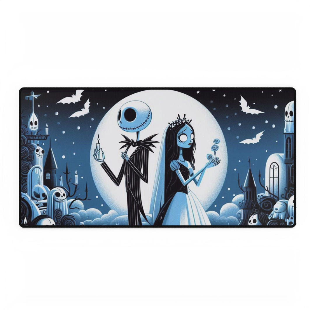 Jack Skellington & Corpse Bride Desk Mat – Spooky Halloween Office ...