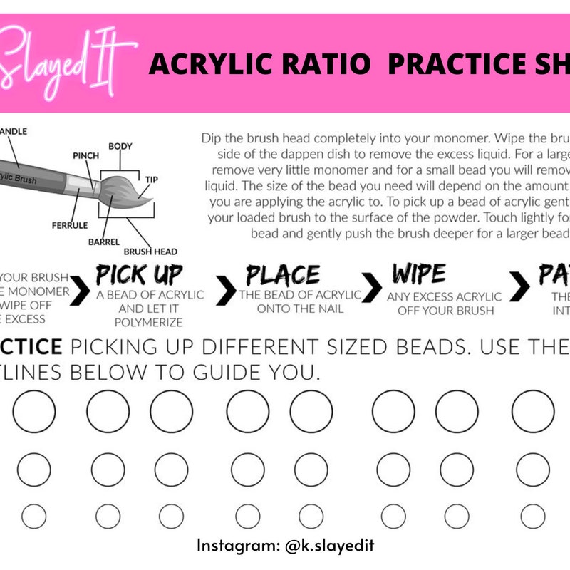 Acrylic Practice Sheet - Etsy