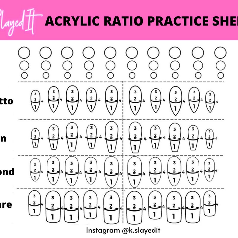 Acrylic Practice Sheet - Etsy