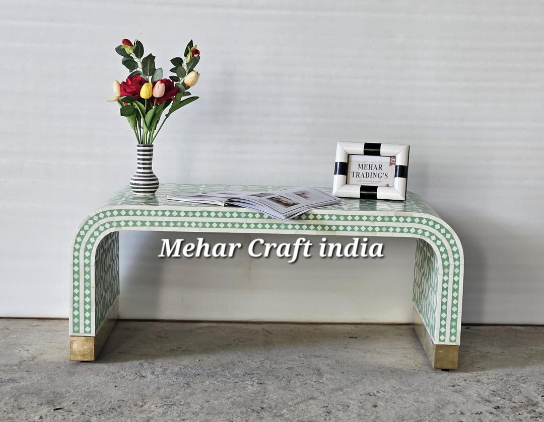 Handmade Bone Inlay Coffee Table: Modern Cocktail Table - Etsy