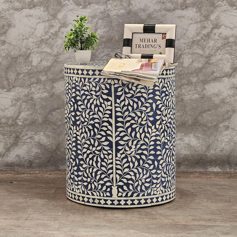 Bone Inlay End Table - Etsy