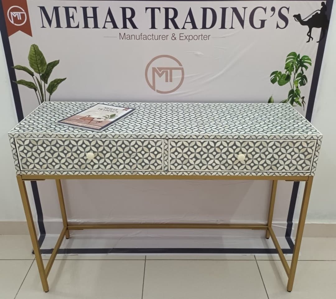 Bone Inlay 2 Drawer Console Tables Bone Hall Table Bedroom Furniture ...