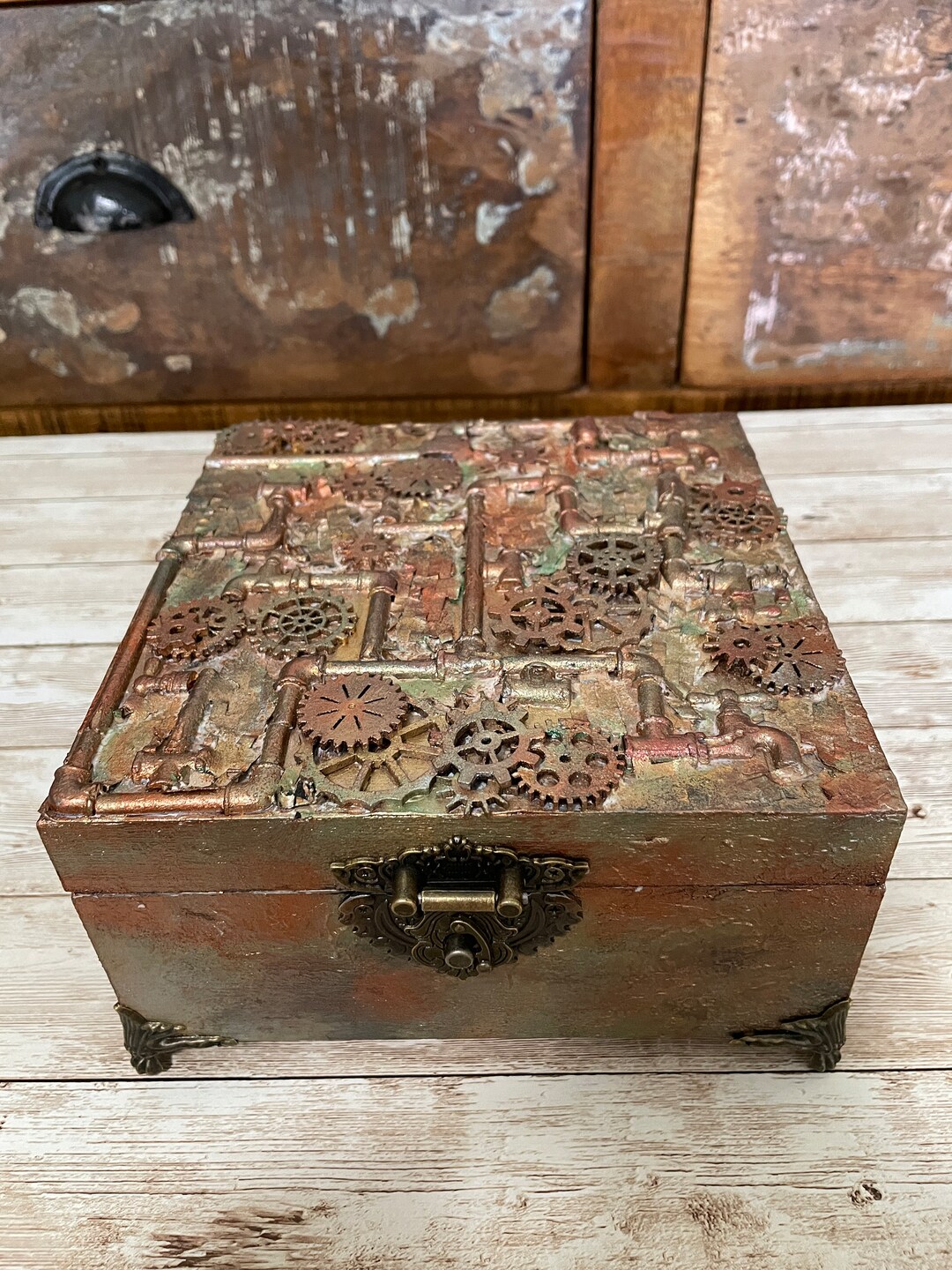 Steampunk Box, Jewellry Box, Trinket Box, Keepsake Box, Organisational ...