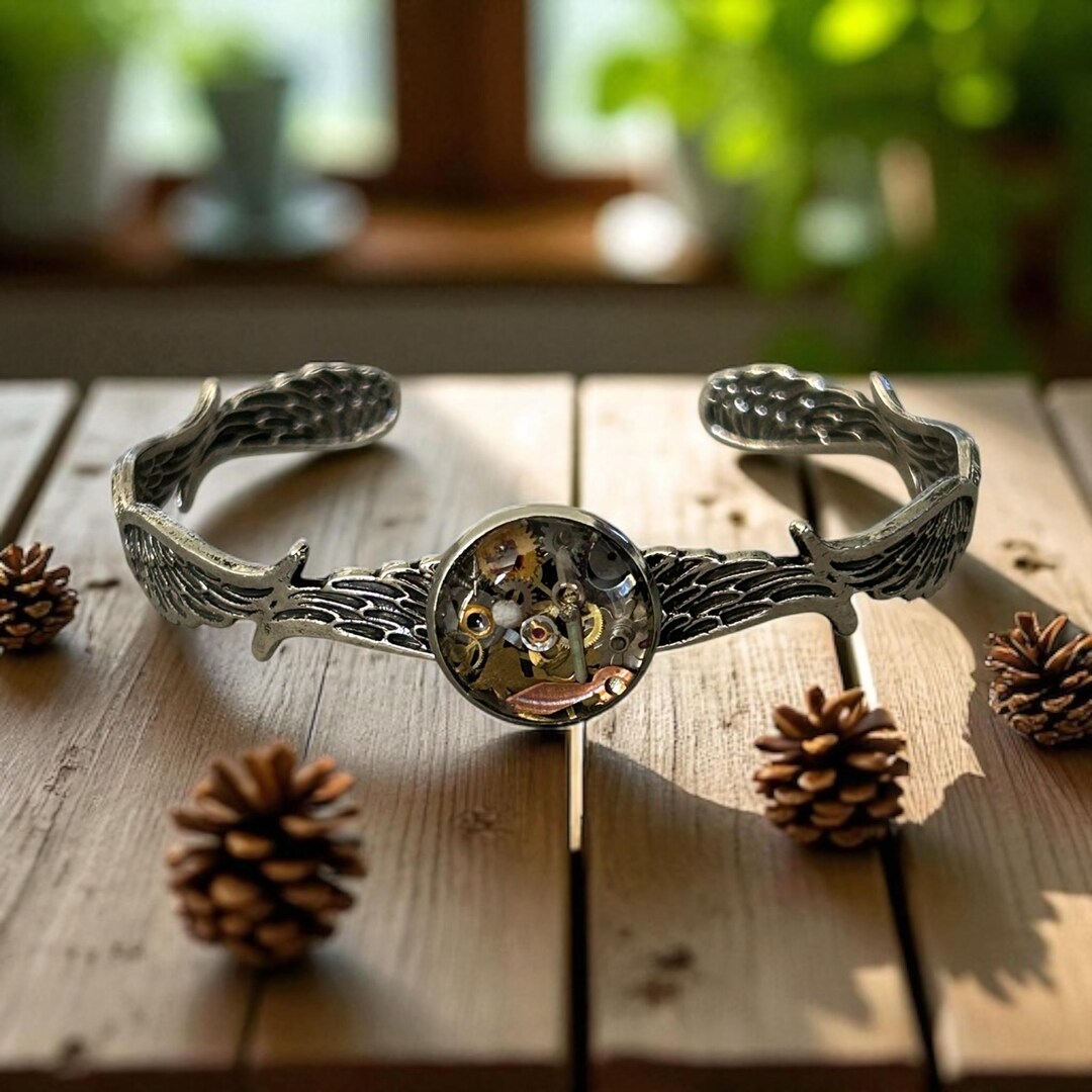 Steampunk Watch Movement Bracelet: Upcycled 1930s Silver Bangle - Etsy
