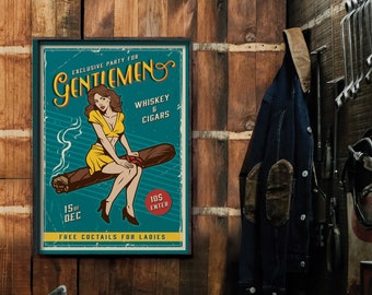 Vintage Cigar Poster - Etsy