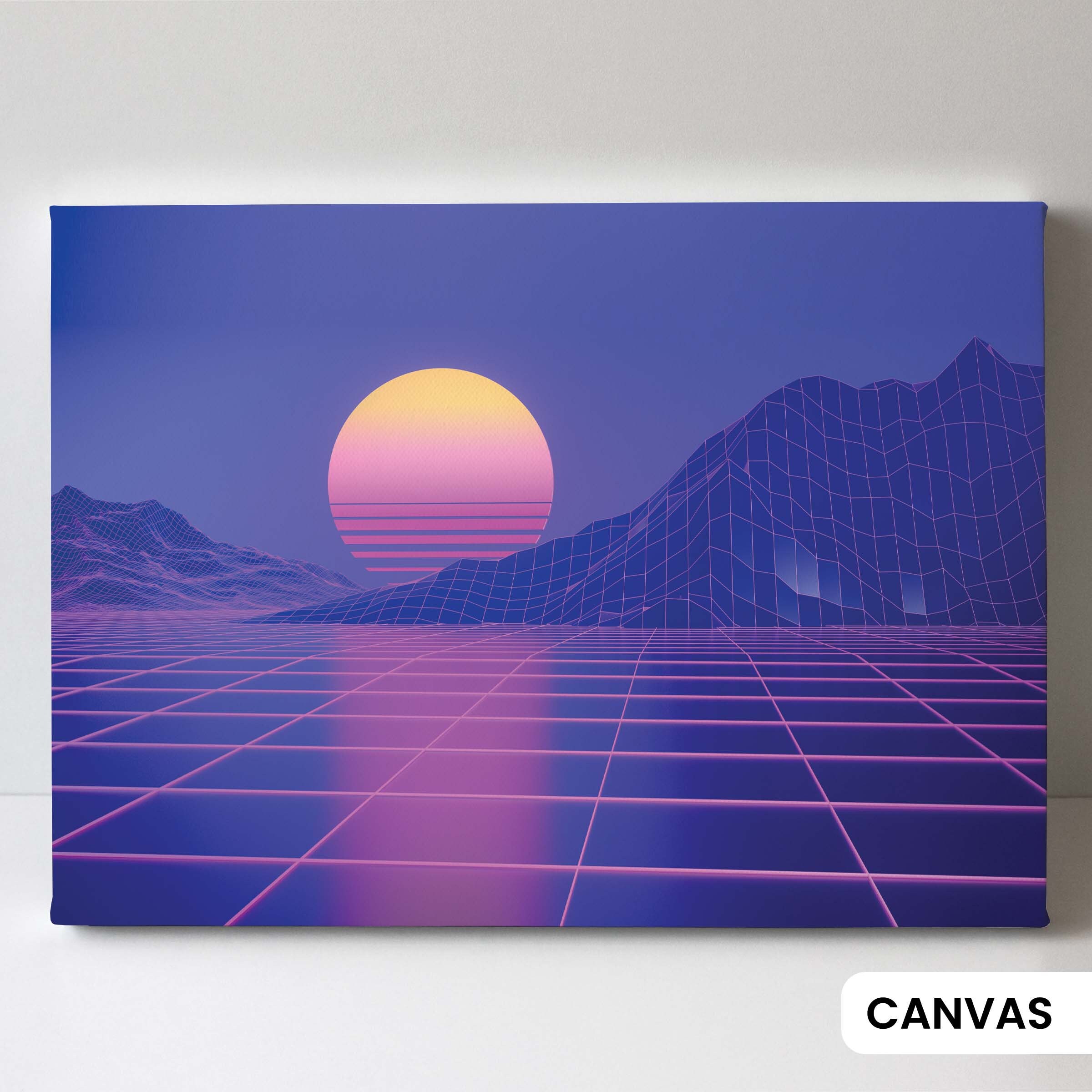 Synthwave Horizons Retrowave Poster Neon Canvas Wall Art - Etsy