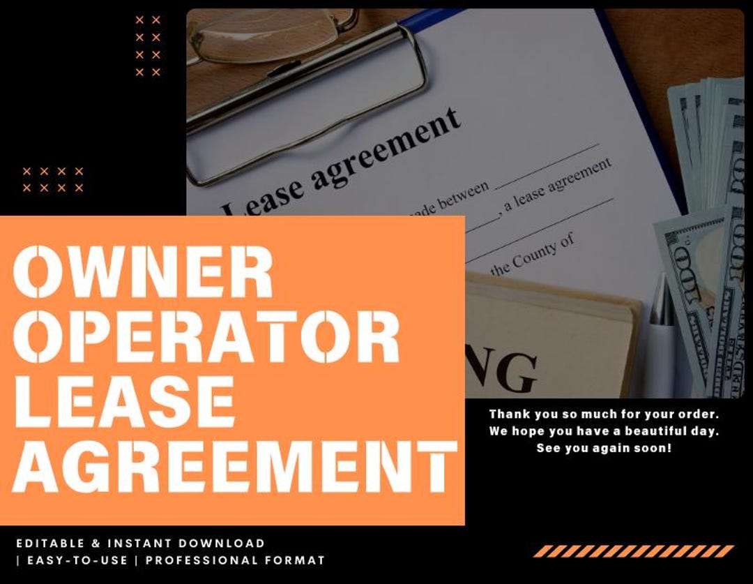 Dfy/done for You Owner Operator Lease Agreement | Independent ...