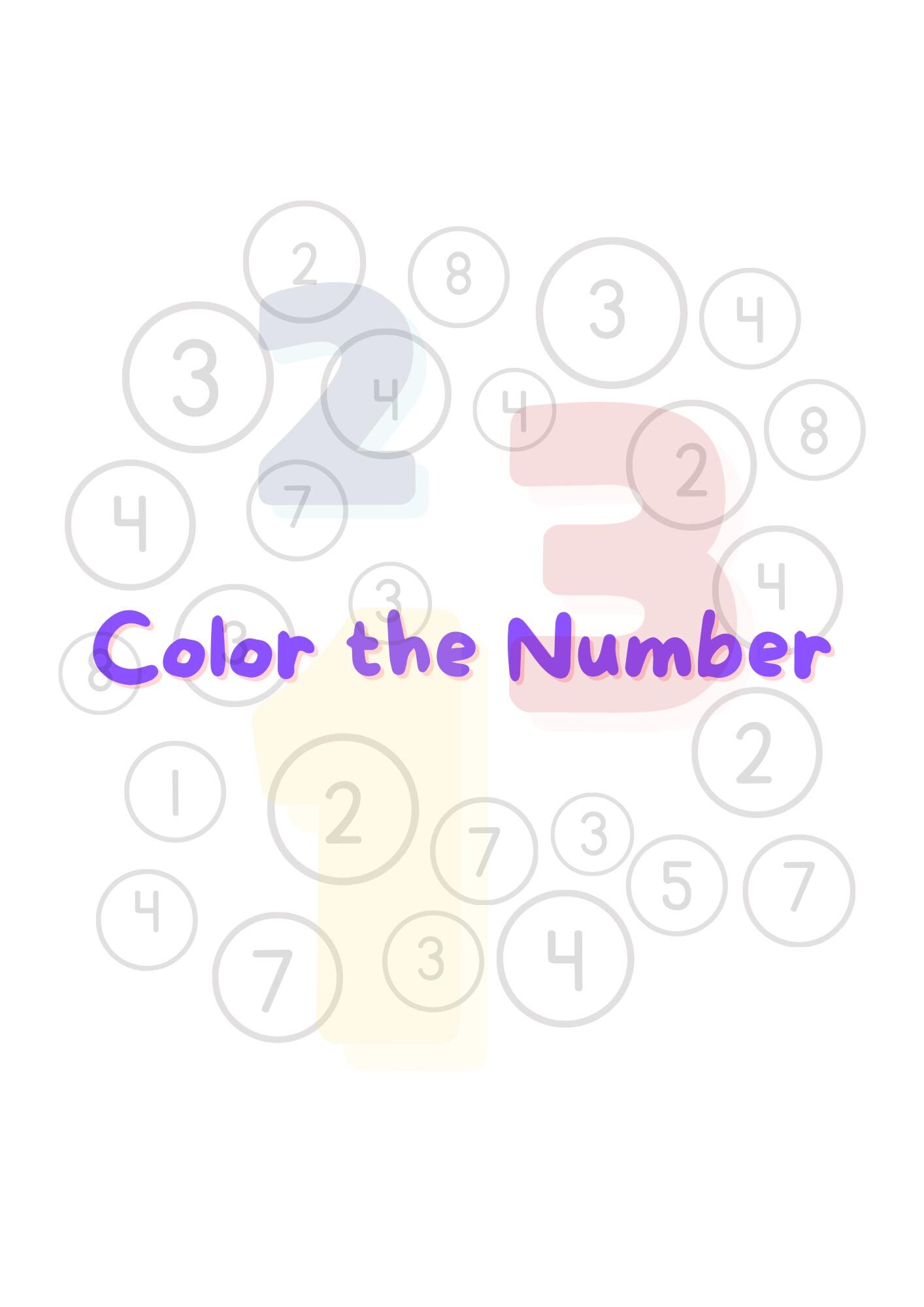 Colorful Preschool Math Number Practice Worksheet | Number Practice for ...