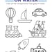 Transportation Color Activity | Cars | Transportation on Water ...