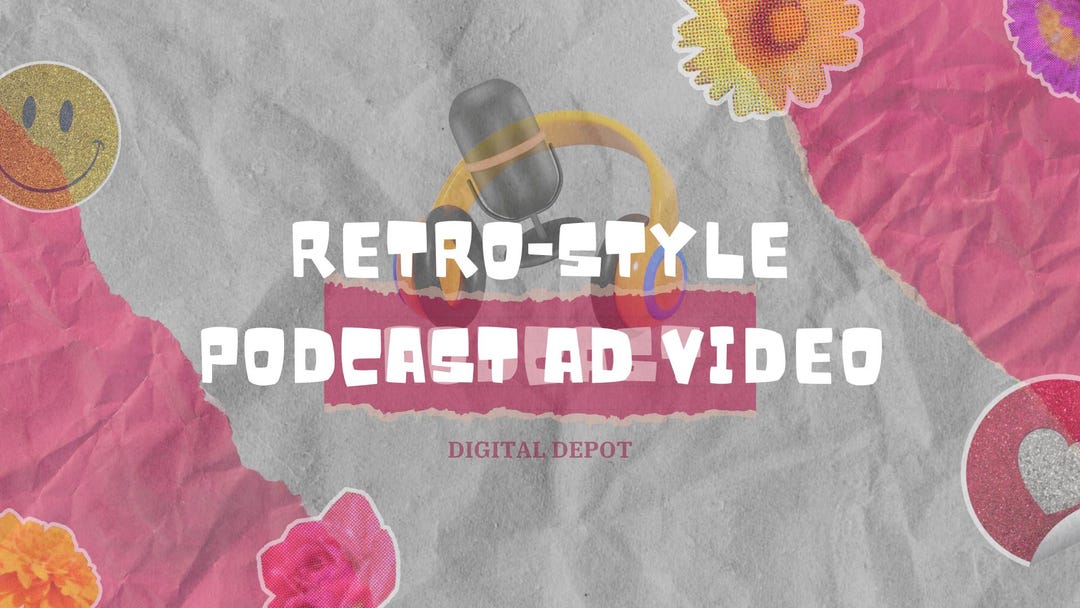 Retro-style Podcast Ad Video | Nostalgic Podcast Ad Design - Etsy