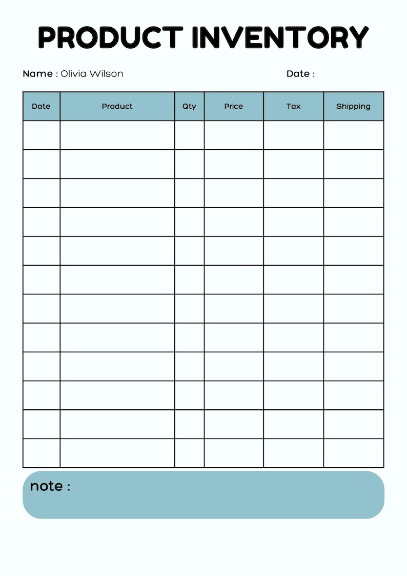 Product Inventory | Inventory Stock | Inventory List - Etsy