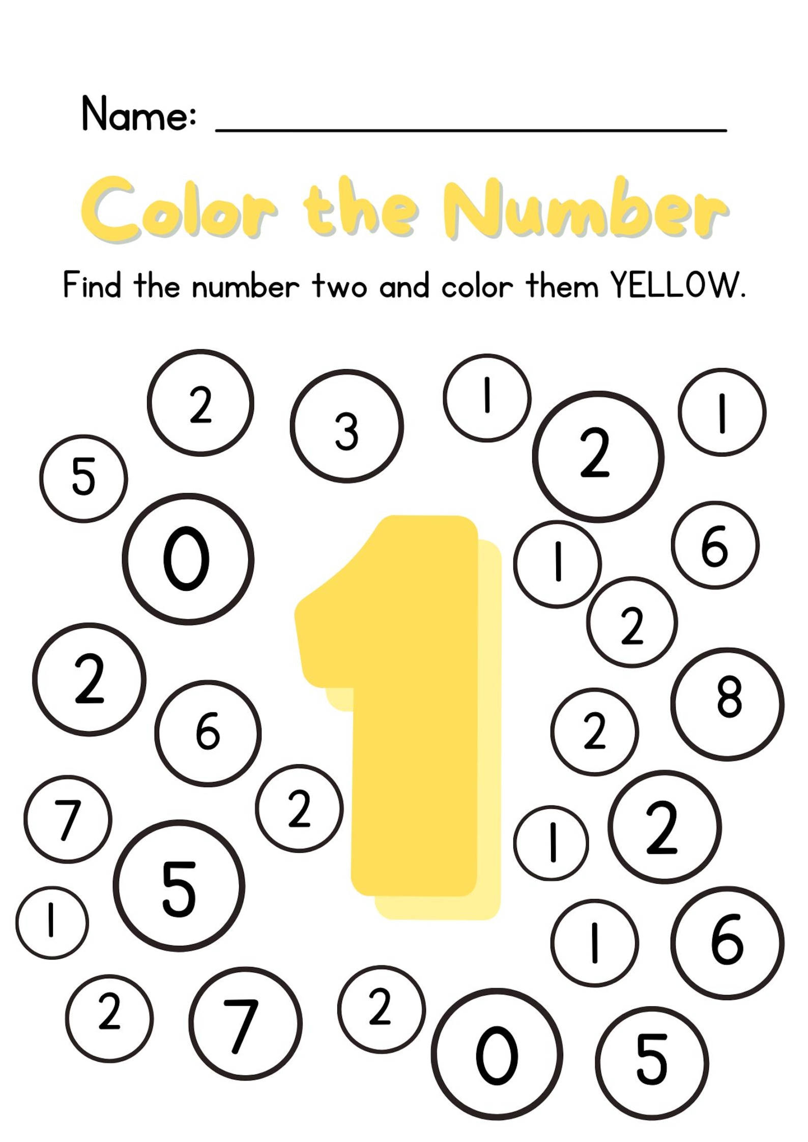 Colorful Preschool Math Number Practice Worksheet | Number Practice for ...