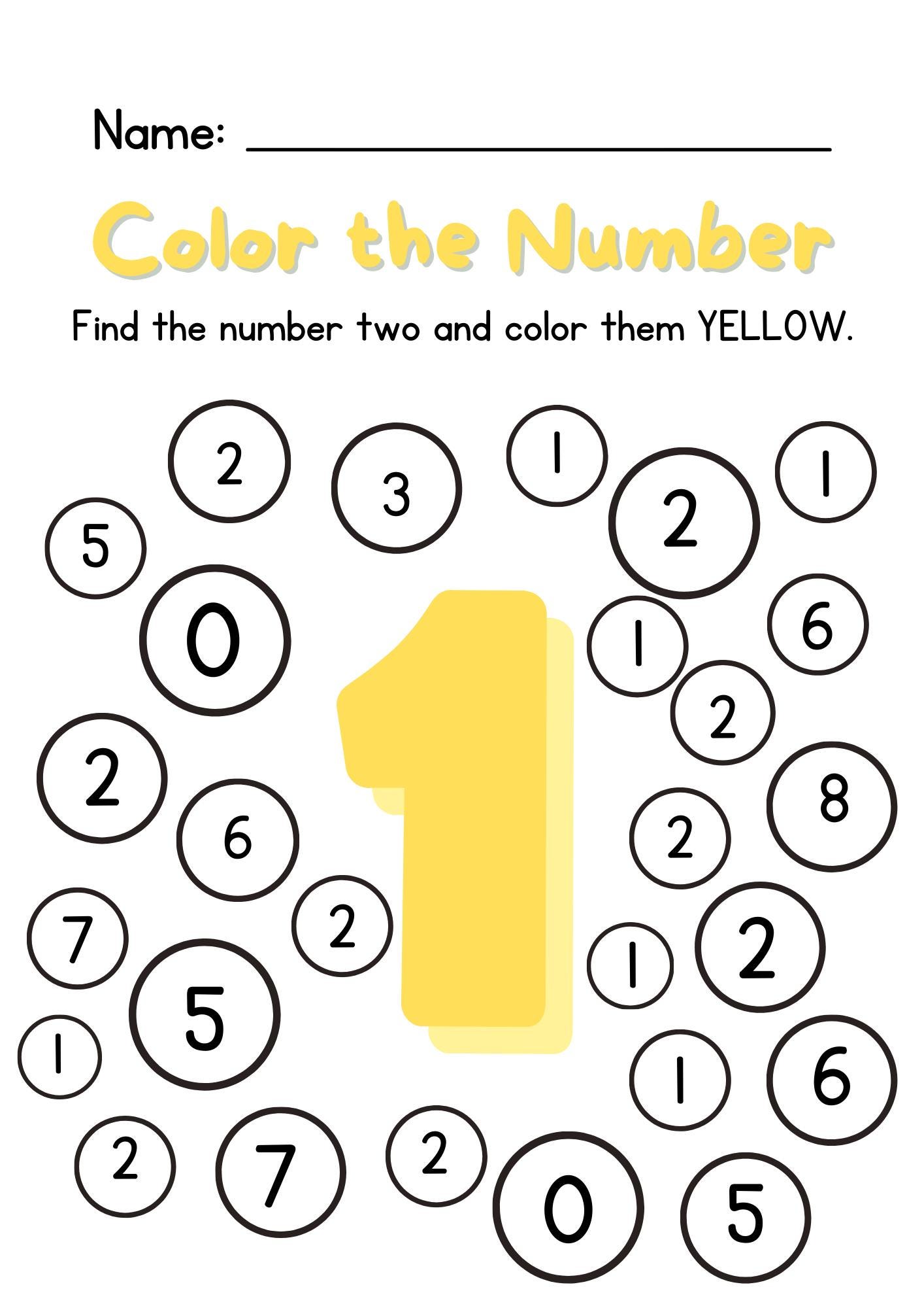 Colorful Preschool Math Number Practice Worksheet | Number Practice for ...