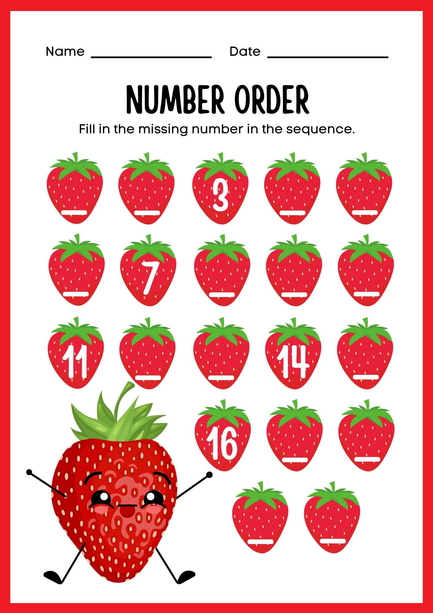 Fruit Ordering Numbers 1-20 Activity | Numbering for Kids | Counting ...
