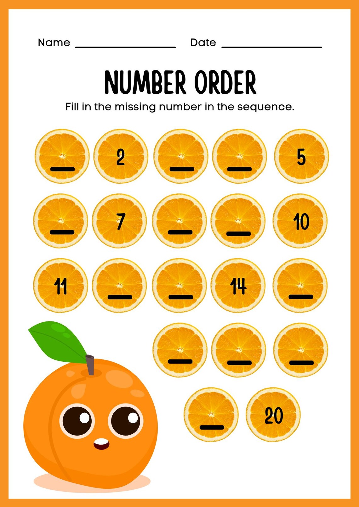 Dfy/done for You Fruit Ordering Numbers 1-20 Activity | Numbering for ...