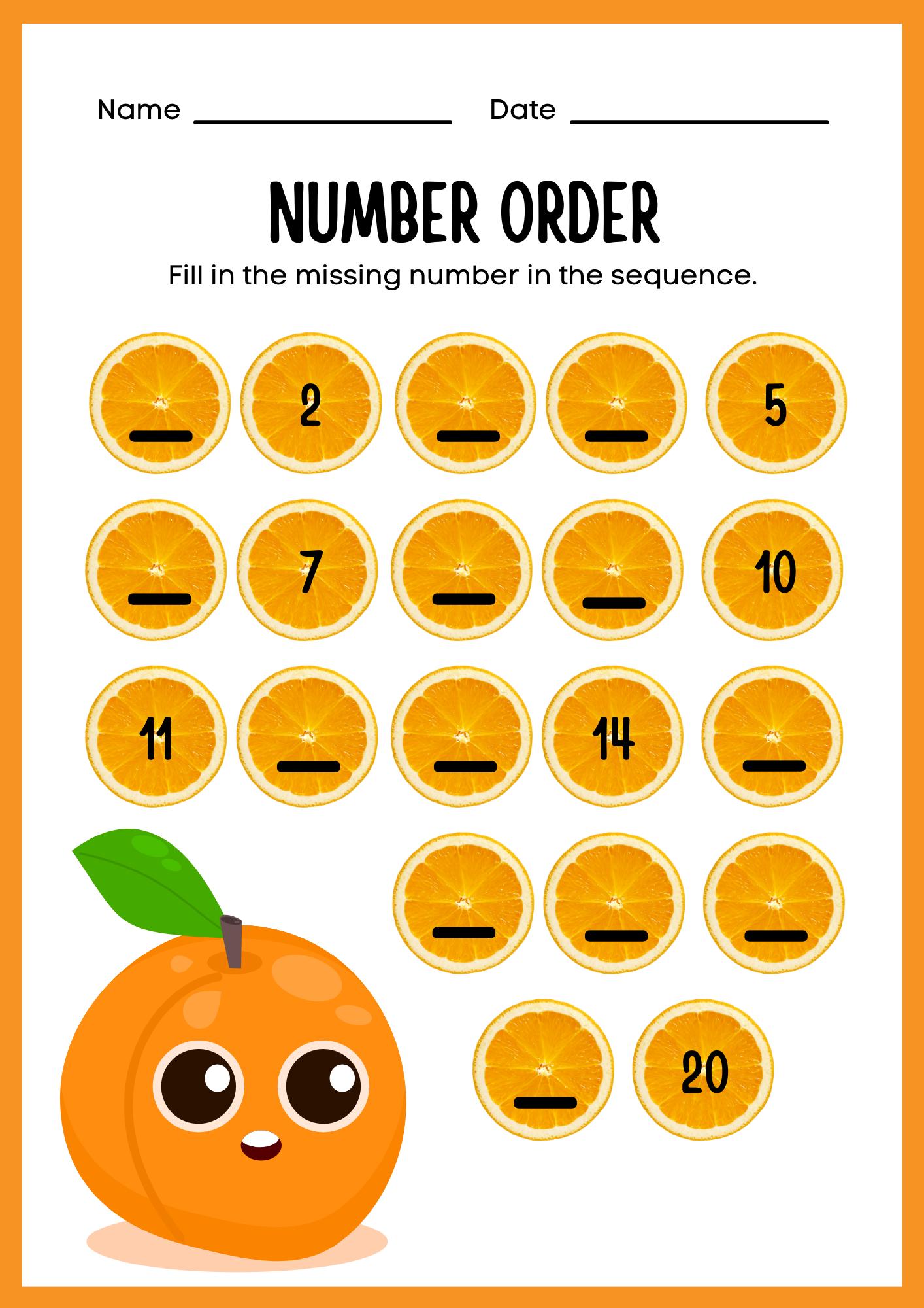 Fruit Ordering Numbers 1-20 Activity | Numbering for Kids | Counting ...