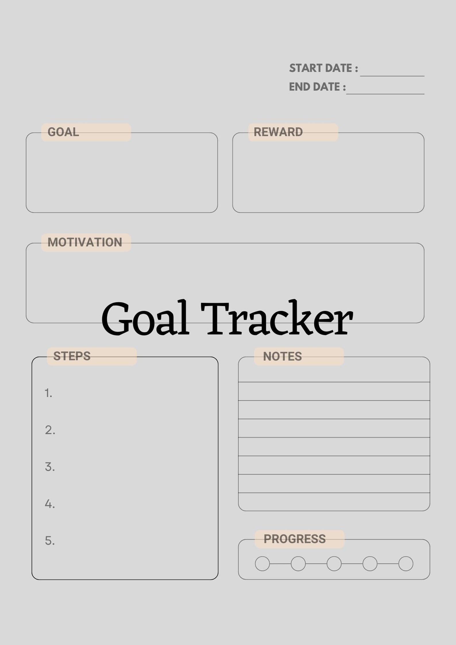 Goal Setting Planner | Monthly Goal Planner | Monthly Goal Tracker - Etsy