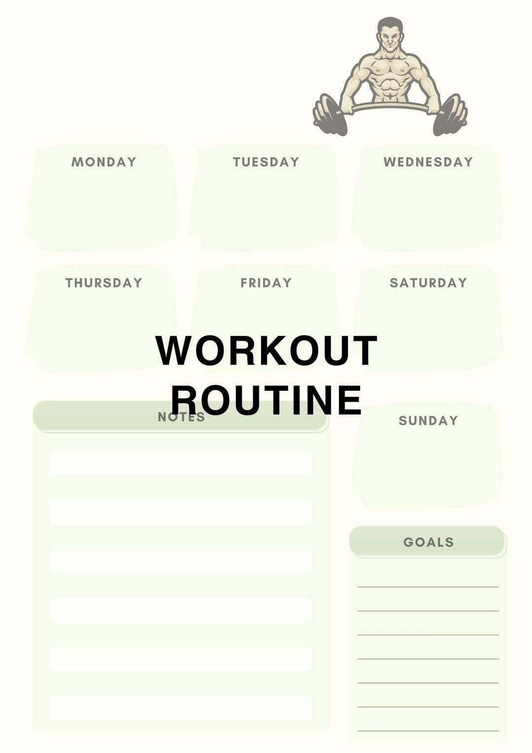 Weekly Workout Routine Planner | Weekly Training Planner - Etsy