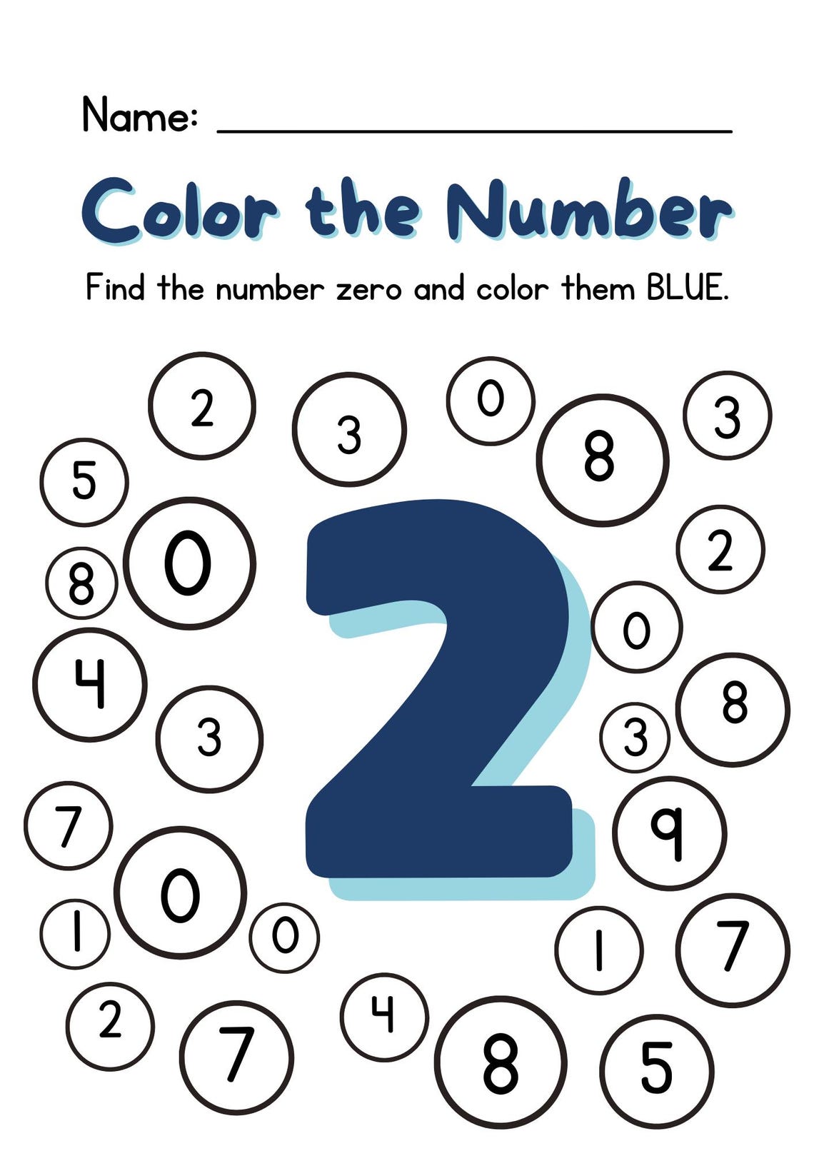 Colorful Preschool Math Number Practice Worksheet | Number Practice for ...