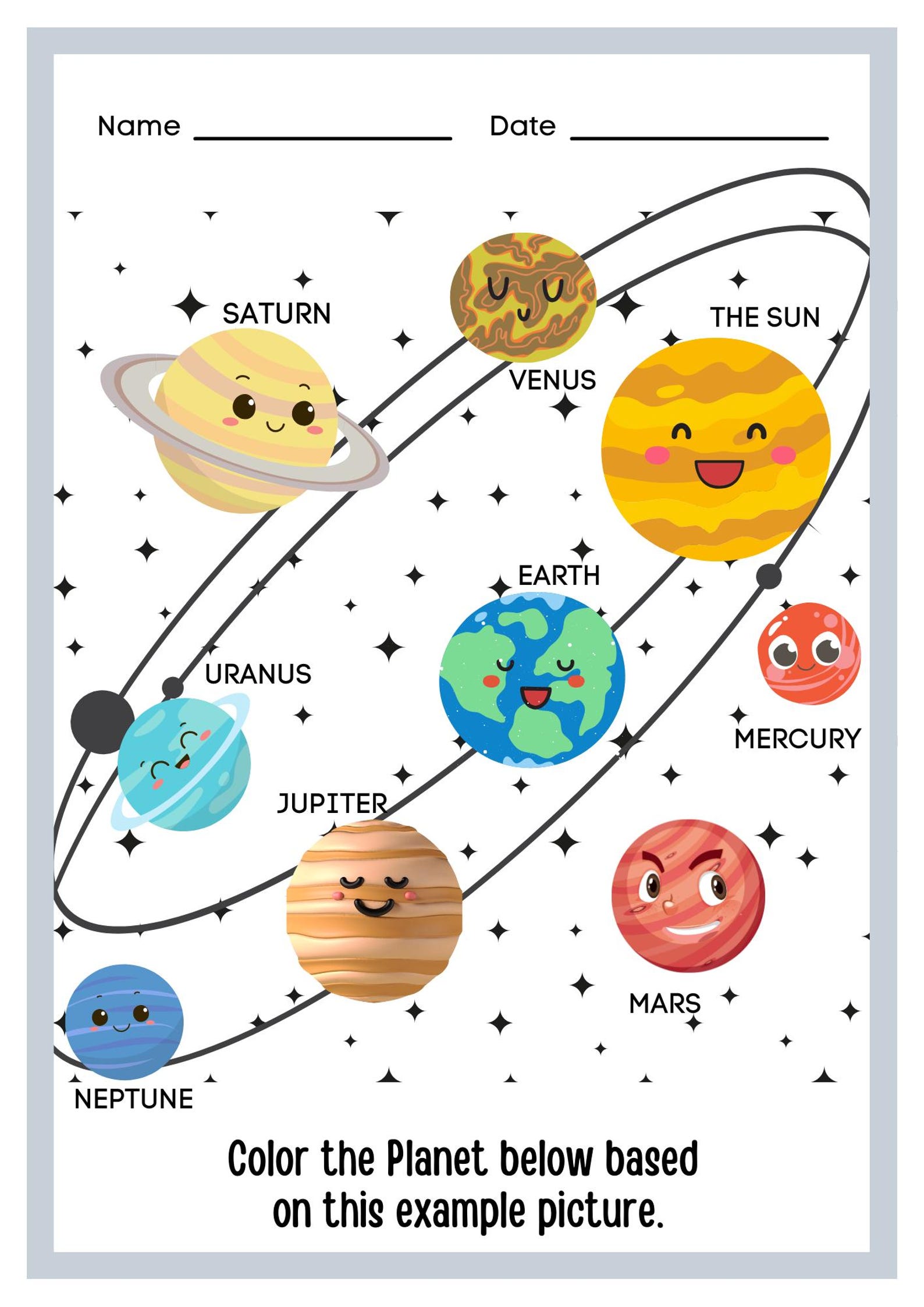 Dfy/done for You Planets Coloring Activity for Kids | Solar System ...