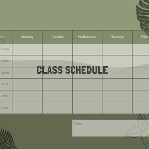 Class Schedule / Academic Calendar / Weekly Planner - Etsy