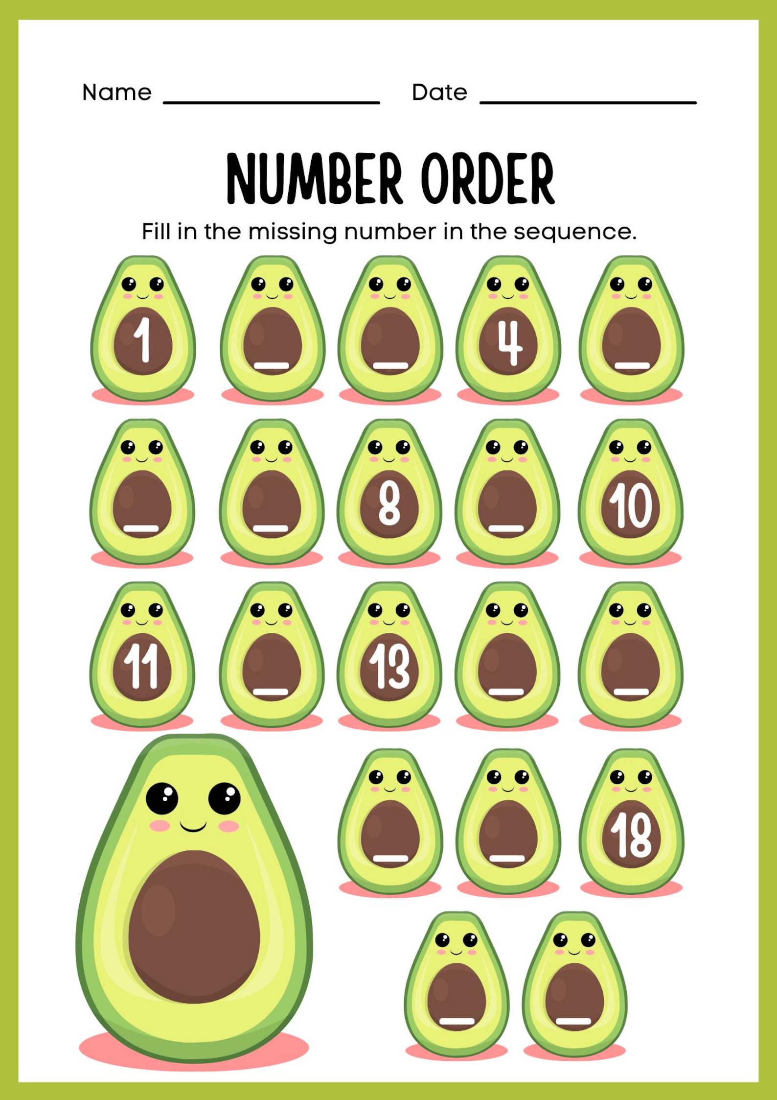Dfy/done for You Fruit Ordering Numbers 1-20 Activity | Numbering for ...