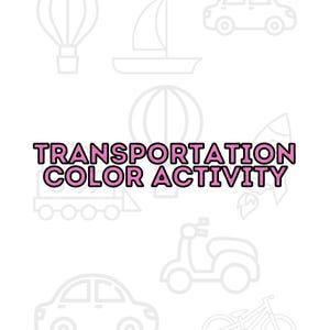Transportation Color Activity | Cars | Transportation on Water ...