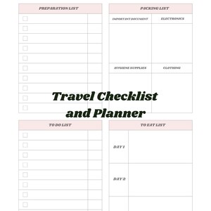 Travel Checklist and Planner | Trip Organization Tool | Holiday ...