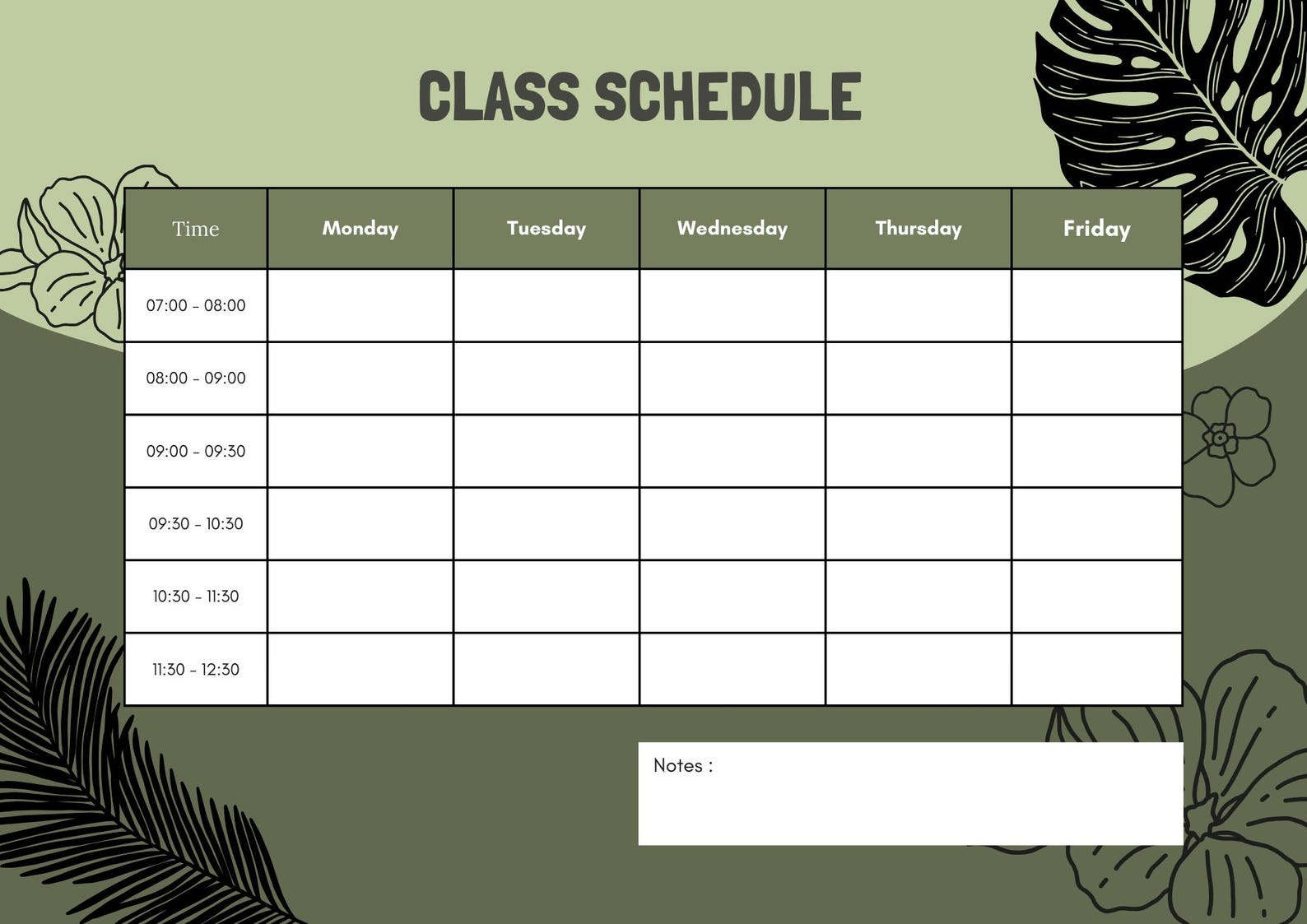 Class Schedule / Academic Calendar / Weekly Planner - Etsy