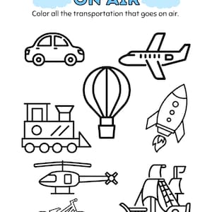 Transportation Color Activity | Cars | Transportation on Water ...