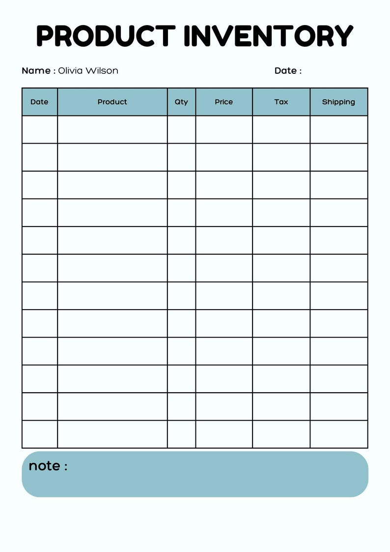 Product Inventory | Inventory Stock | Inventory List - Etsy