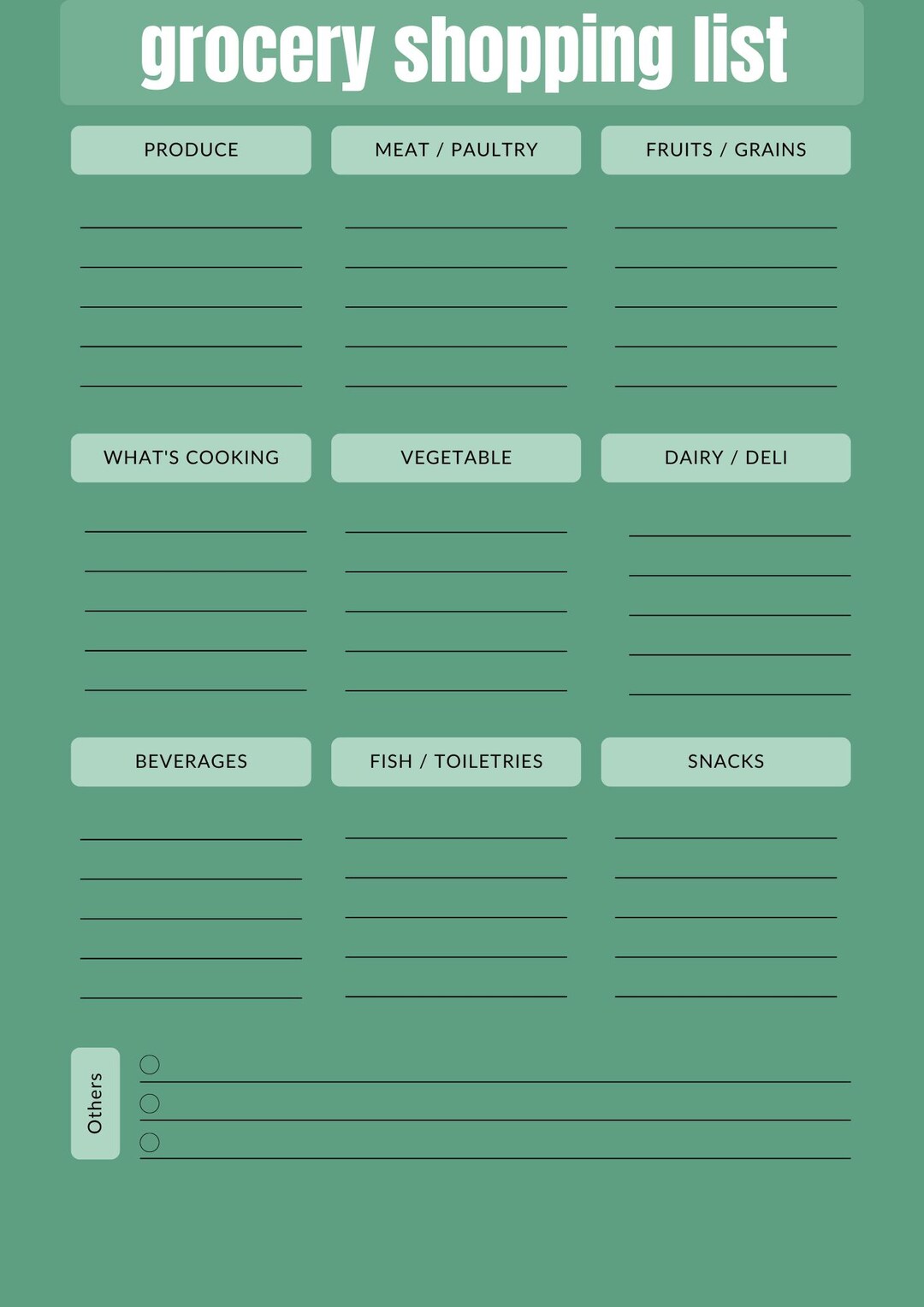 Shopping List Planner | Grocery List Manager - Etsy