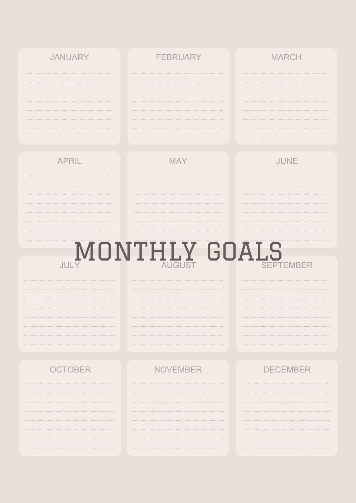 Monthly Goals Planner | Monthly Goal Schedule | Monthly Goal Tracker - Etsy