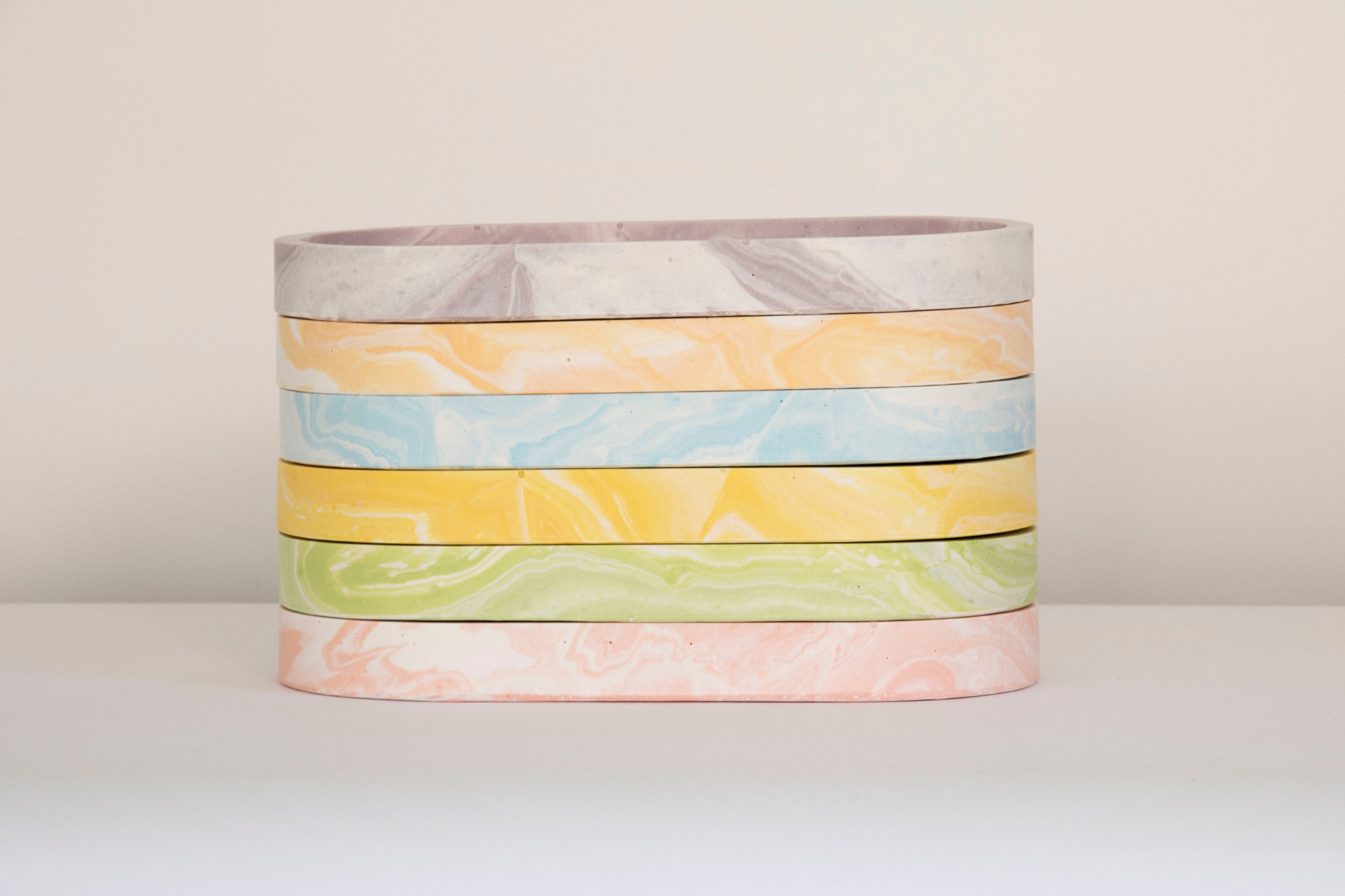 Orange & White Marbled Jesmonite Oval Trinket/jewellery/makeup - Etsy UK