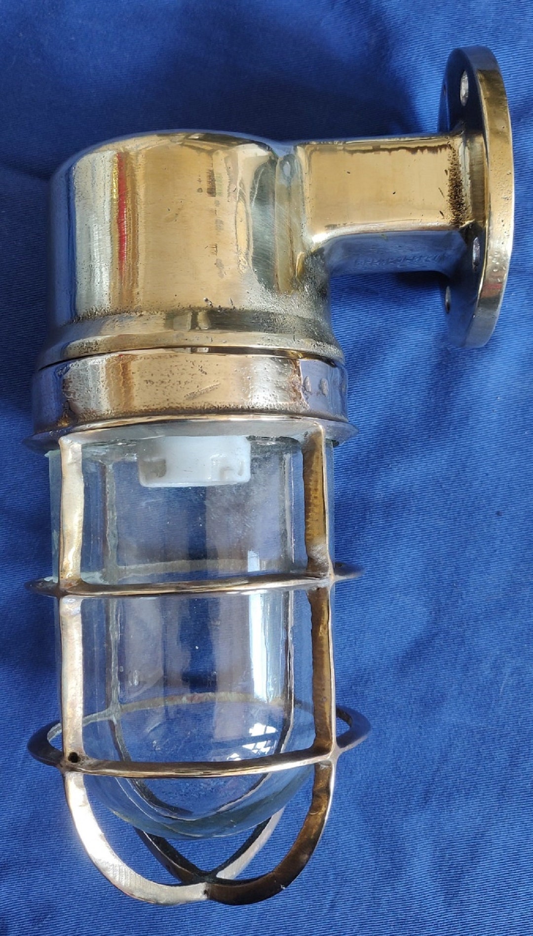 Vintage Original Brass 90 Degree Ships Light, Nautical Marine Bulkhead ...