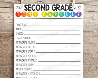 Elementary School Time Capsule - Etsy