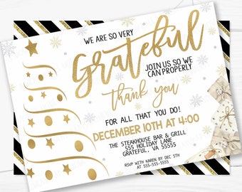 EDITABLE Appreciation Dinner/lunch Invitation Staff Employee | Etsy