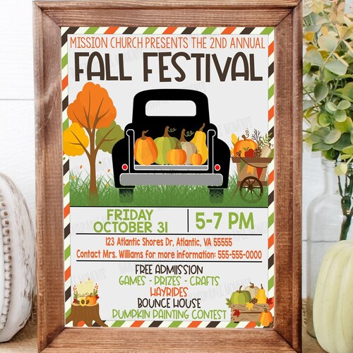 Fall Festival Fall Harvest Flyer Printable Halloween - Etsy